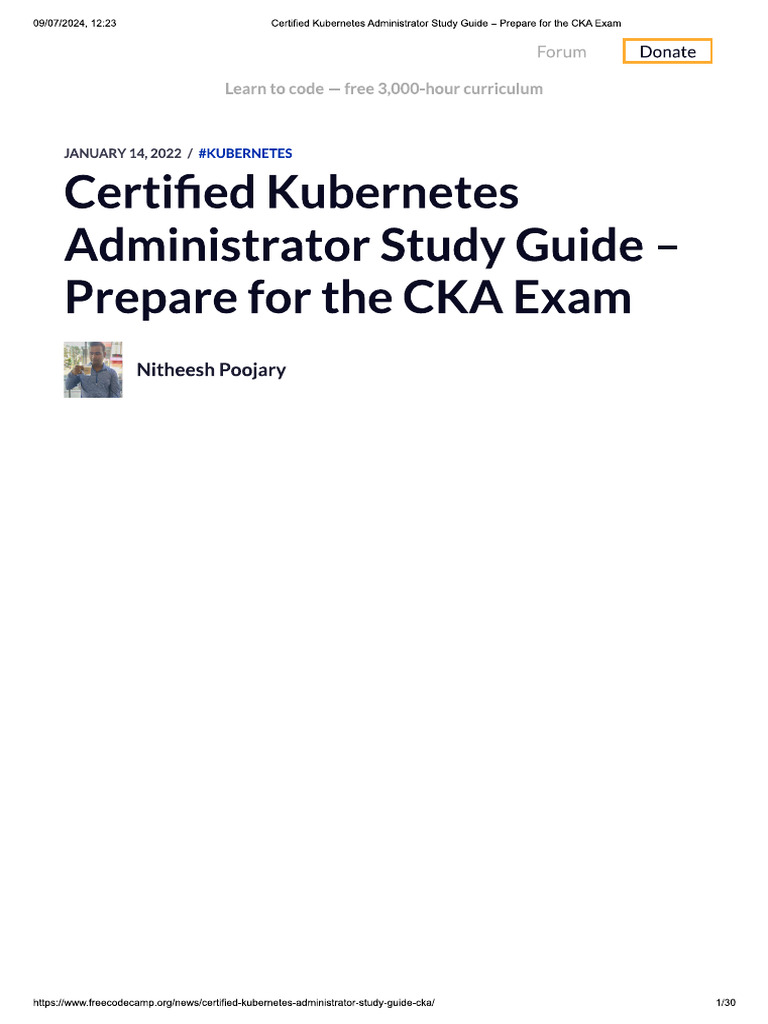 CKA Study Guide | PDF