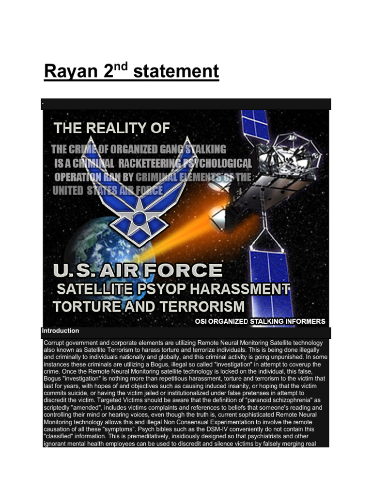 Rayan 2nd Statement 1 | PDF | Tinnitus | Stalking
