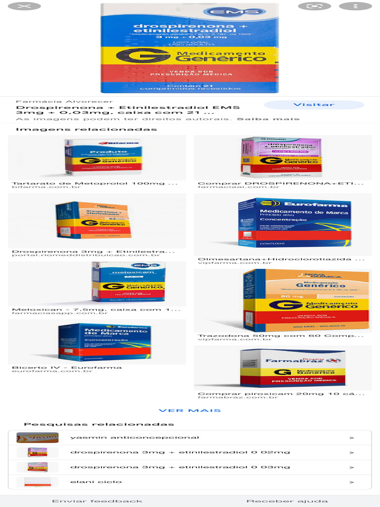 anticoncepcional yasmin generico ems 21 comprimidos - Pesquisa Google | PDF