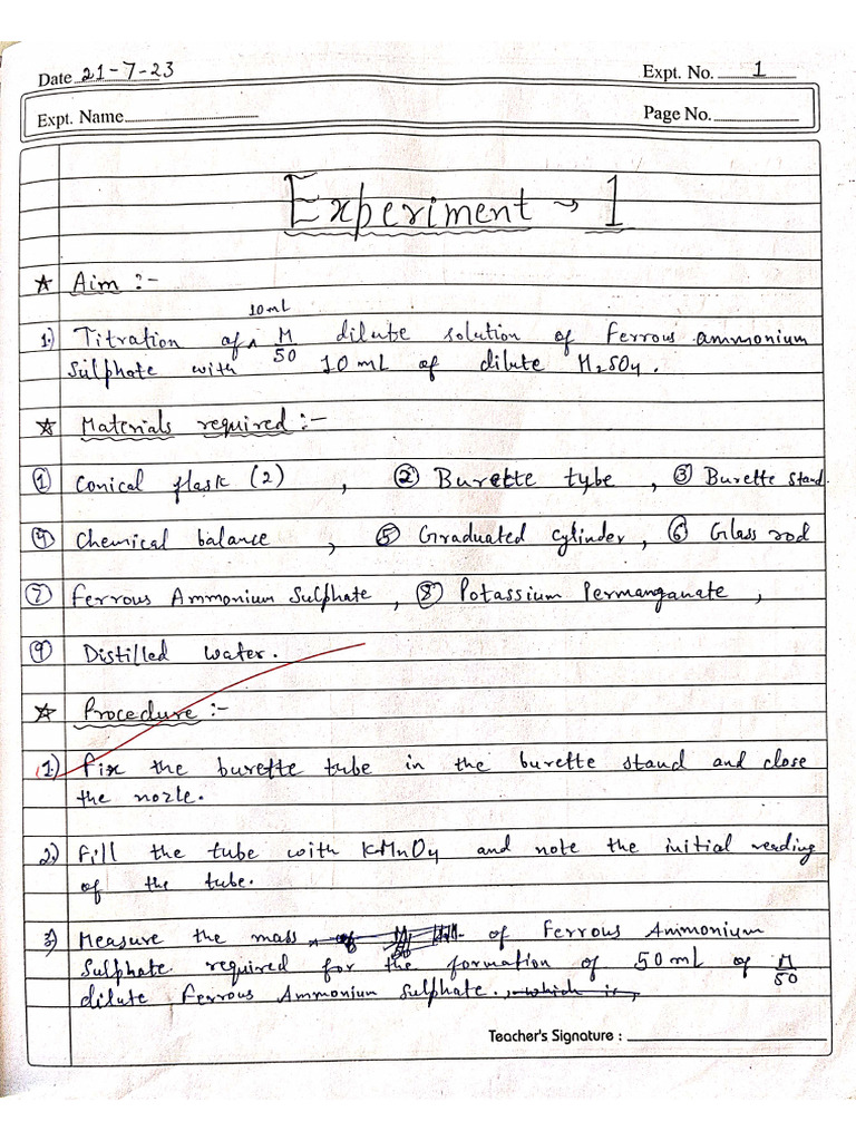 Chem Practical File | PDF