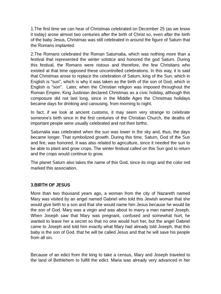 The First Time We Can Hear of Christmas Celebrated on December 25 | PDF ...