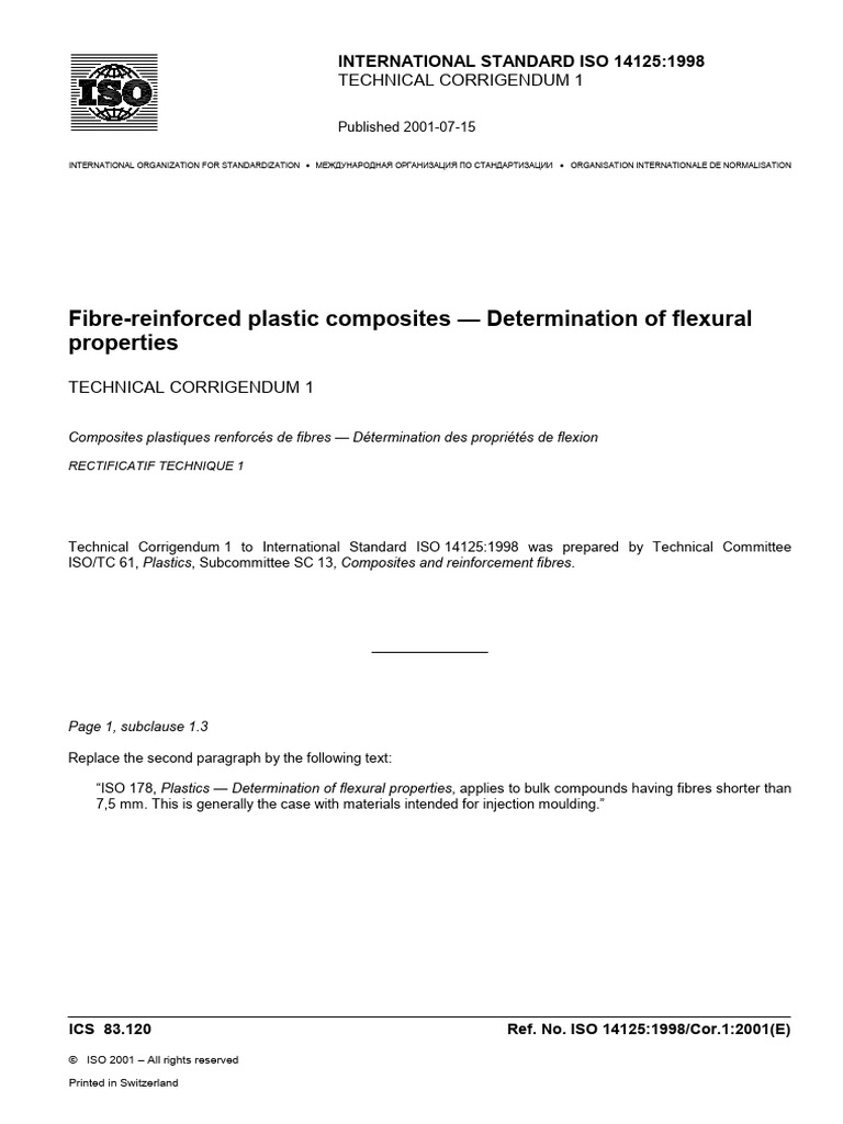 ISO 14125 1998 Cor 1 2001 PDF Version (En) CPDF | PDF