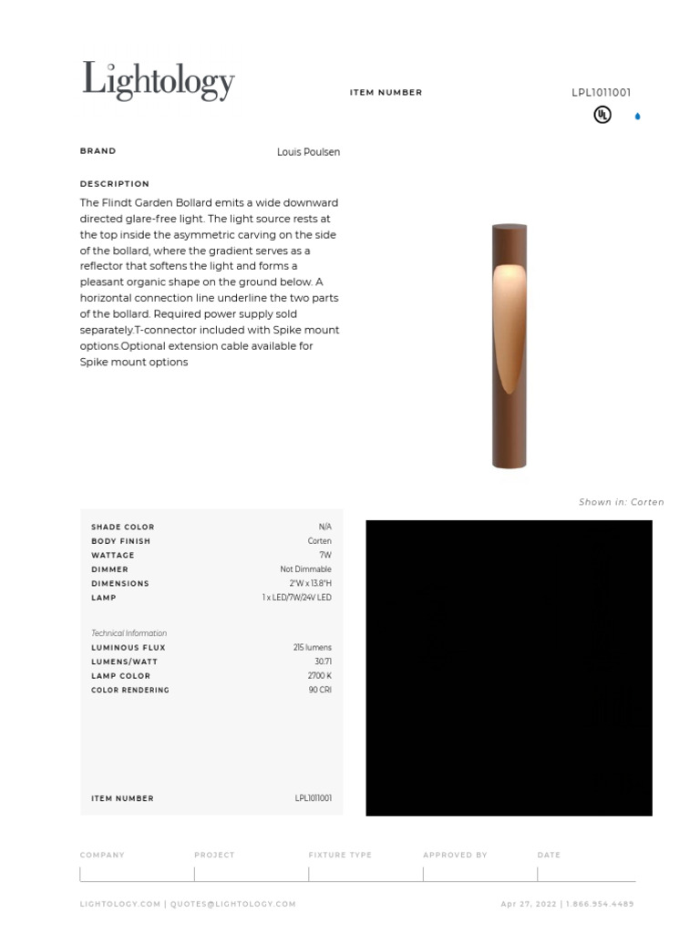 PRODUCT 1011001 - Flindt Garden Bollard With Anchor | PDF