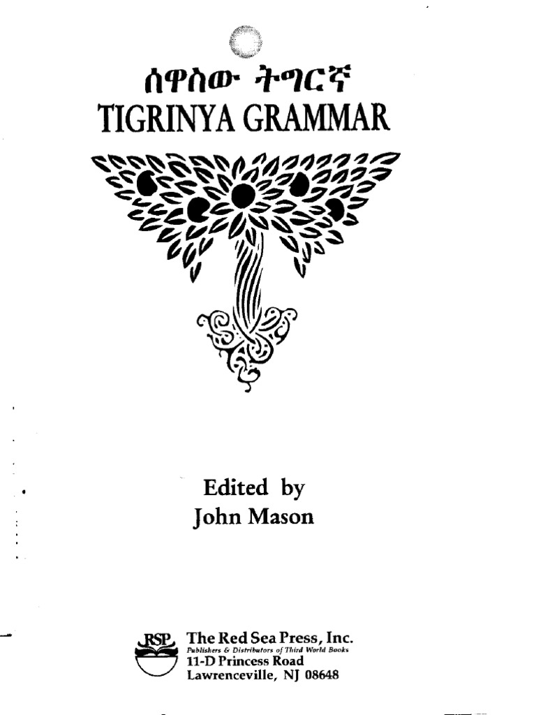 Tigrinya Grammar (Mason) | PDF