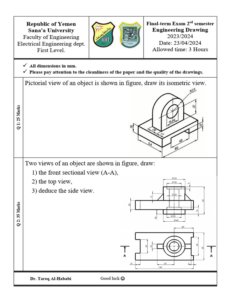 Electrical Engineering Drawing Exam_250202_205100 | PDF