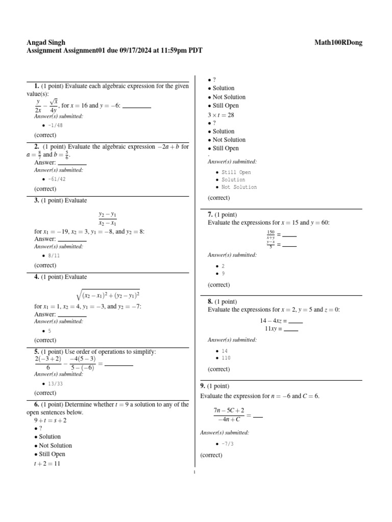 Math100RDong 815890 Assignment01 | PDF | Fahrenheit | Physical Quantities
