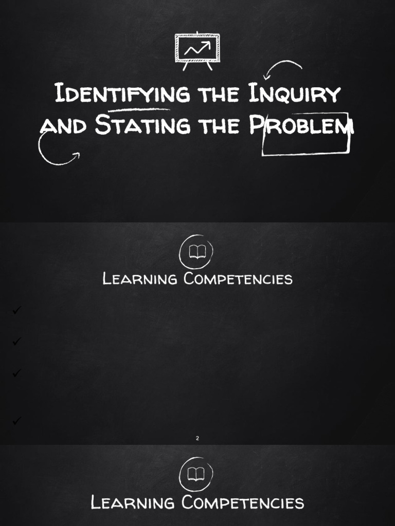 Q4-PR1-1-Identifying the Inquiry and Stating the Problem | PDF | Learning | Teachers