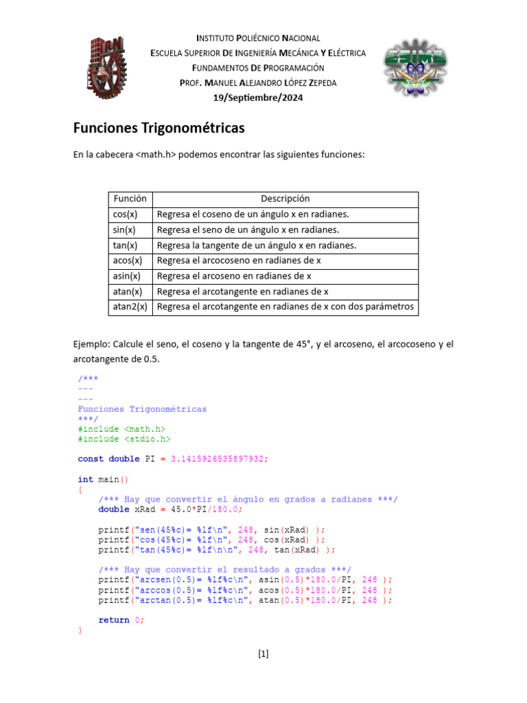 Clase 19 SEP 2024 | PDF | Funciones trigonométricas | Geometría triangular