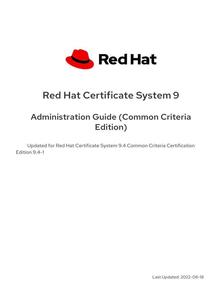 Red Hat Certificate System-9-Administration Guide Common Criteria ...