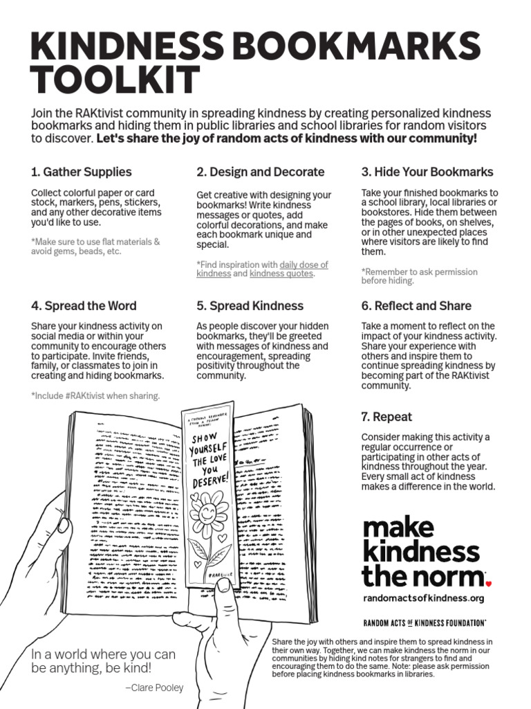 Create Kindness Bookmarks to Share | PDF
