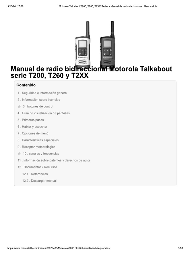 Manual Radio Motorola T200 | PDF