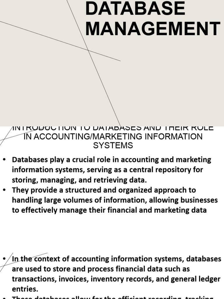 Databases in Accounting & Marketing | PDF | Relational Model | Relational Database