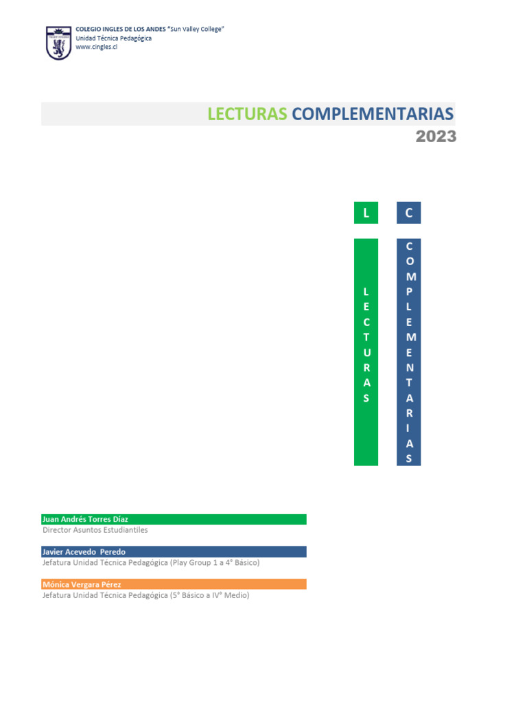 Lecturas Complementarias 2023 | PDF | Literatura en español