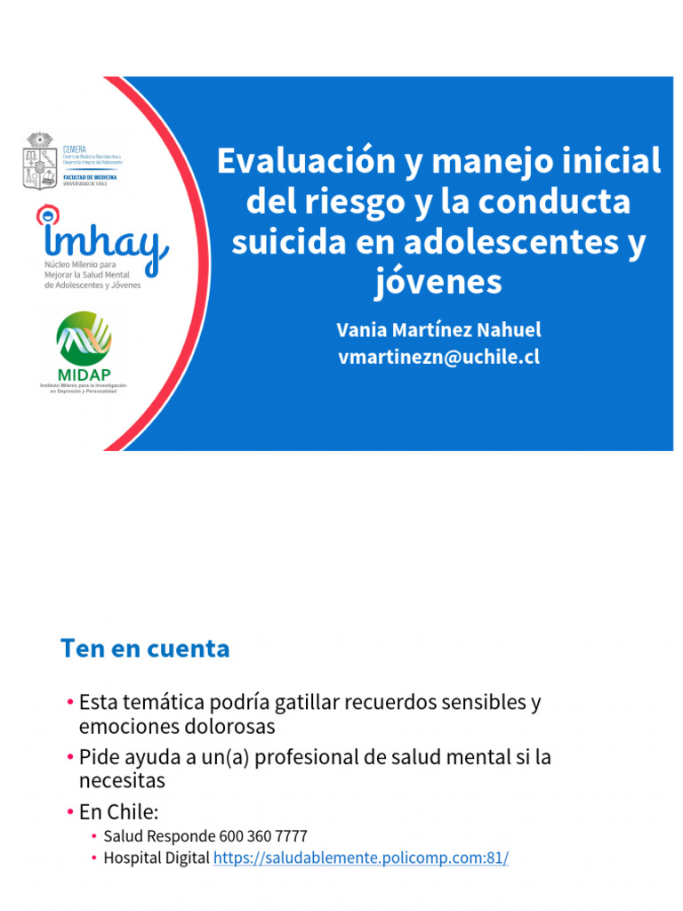 Abordaje Del Riesgo Suicida - FPLC | PDF | Suicidio | Autolesiones