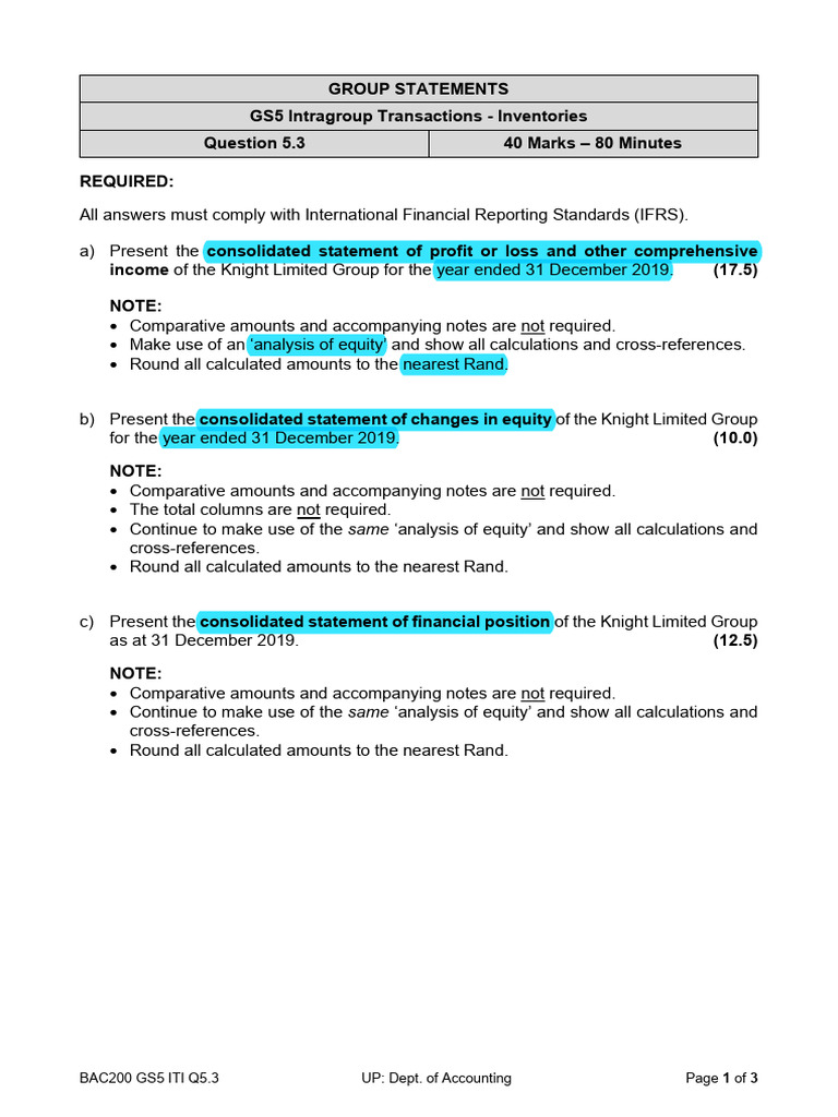 3a BAC200 GS5 2023 ITI Ques 5.3 (Knight) | PDF | Inventory | Debits And ...