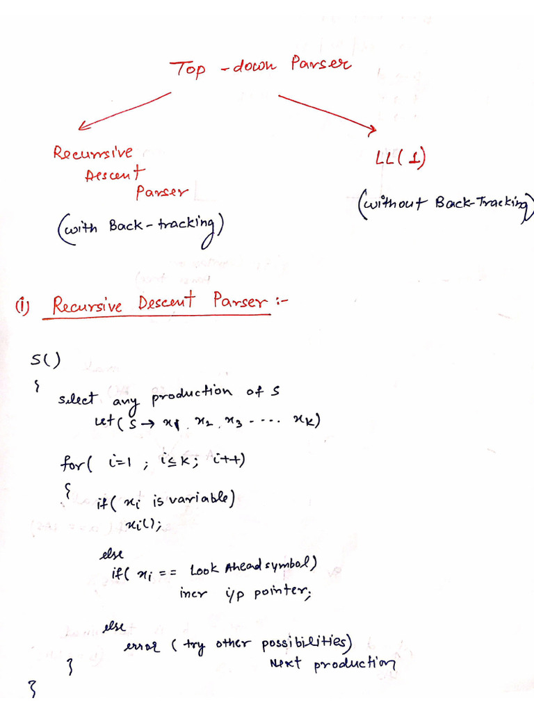 Top down Parsers temp | PDF