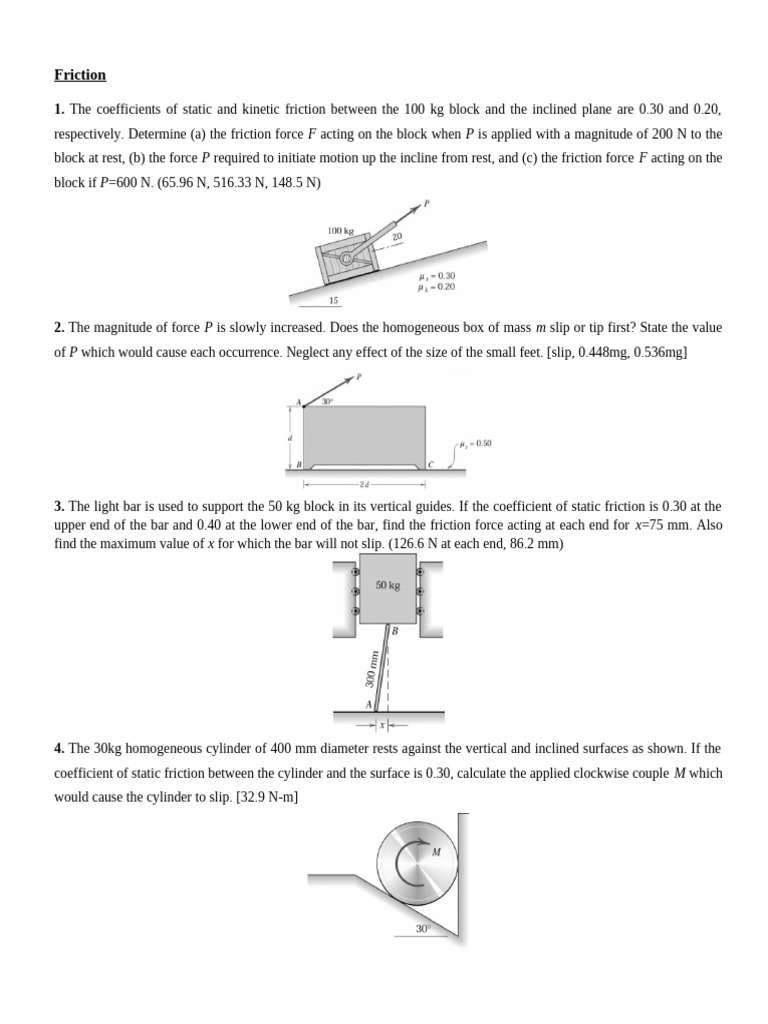 Friction Forces and Motion Analysis | PDF