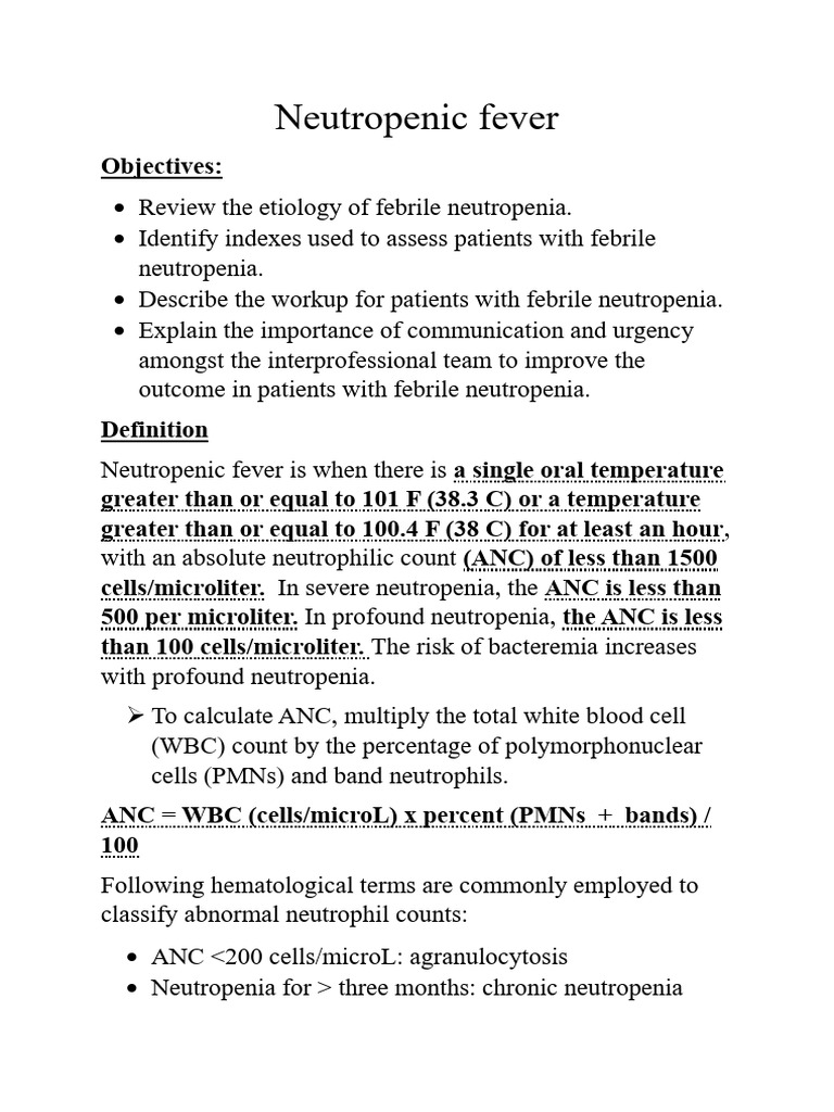 Neutropenic fever | PDF | Clinical Medicine | Medical Specialties