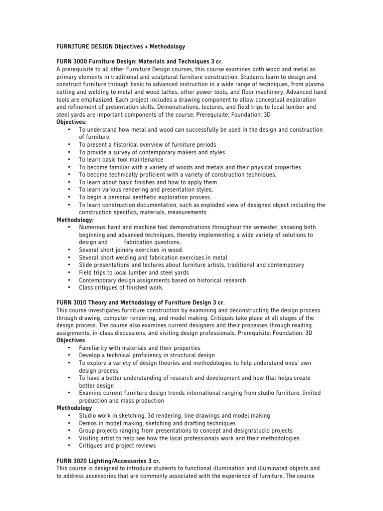 FURNITURE DESIGN Objectives + Methodology | PDF | 3 D Computer Graphics ...
