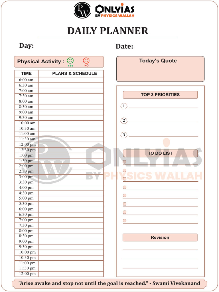 Daily Planner with Priorities & Schedule | PDF