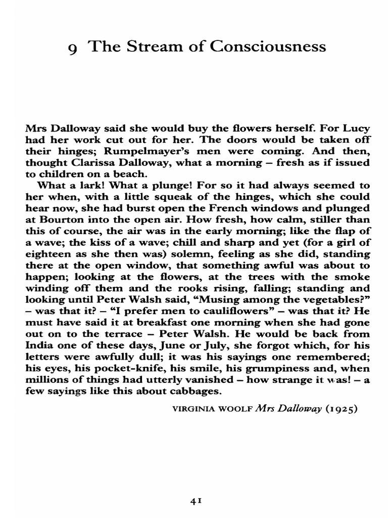 Stream of Consciousness in Mrs Dalloway | PDF | Mrs Dalloway