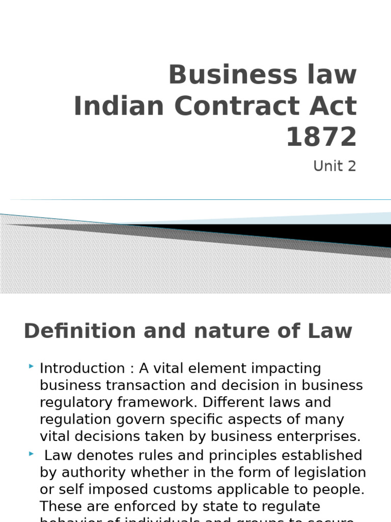 Overview of Indian Contract Law 1872 | PDF | Void (Law) | Contract Law