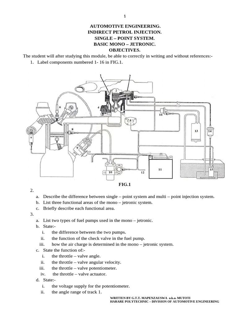 Basic Mono - Jetronic | PDF | Throttle | Fuel Injection