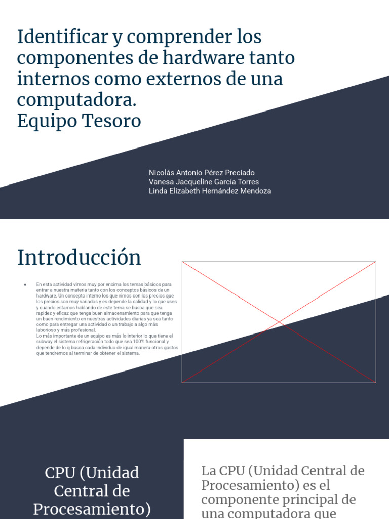 Identificar y Comprender Los Componentes de Hardware Tanto Internos ...