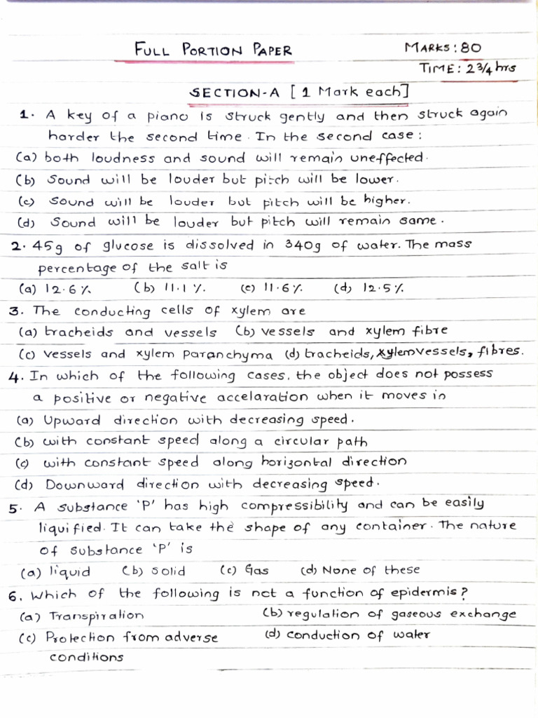 9th Full Portion Set A | PDF | Mixture | Scientific Phenomena