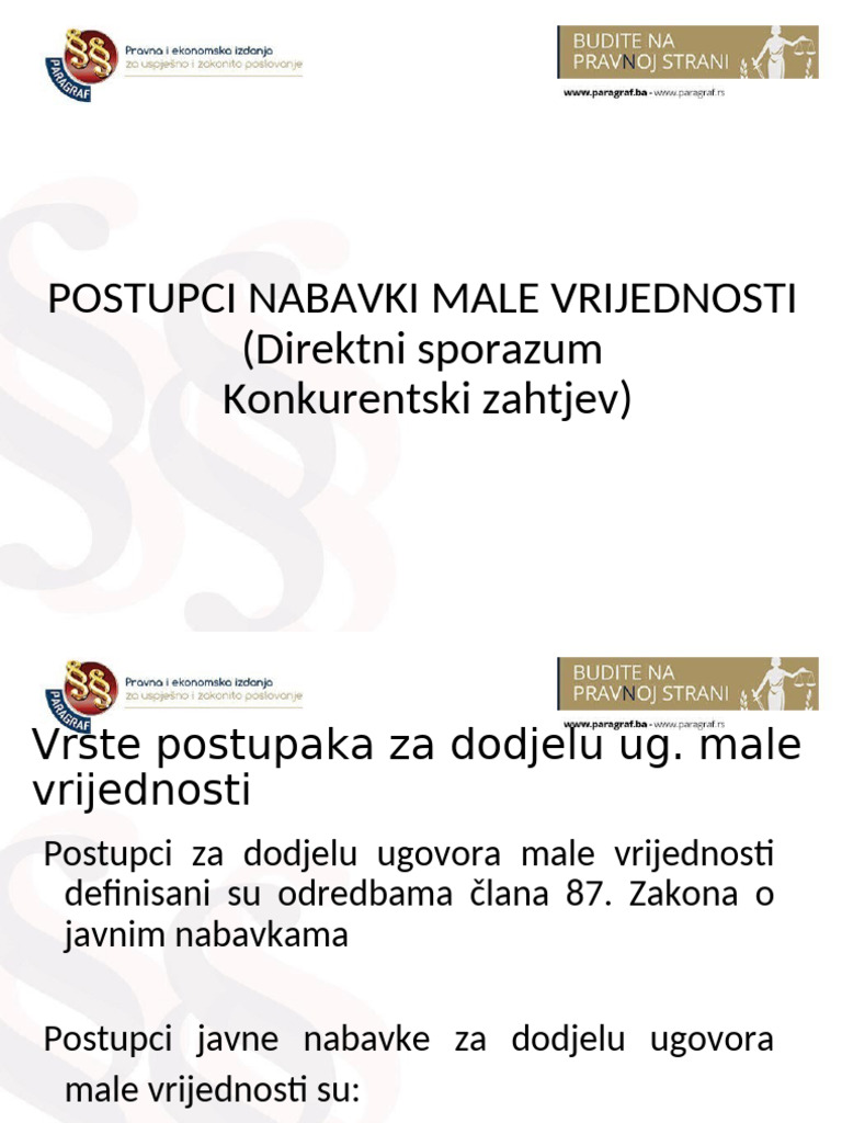 Direktni Sporazum I Konkurentski Zahtjev Miralem Kovacevic | PDF