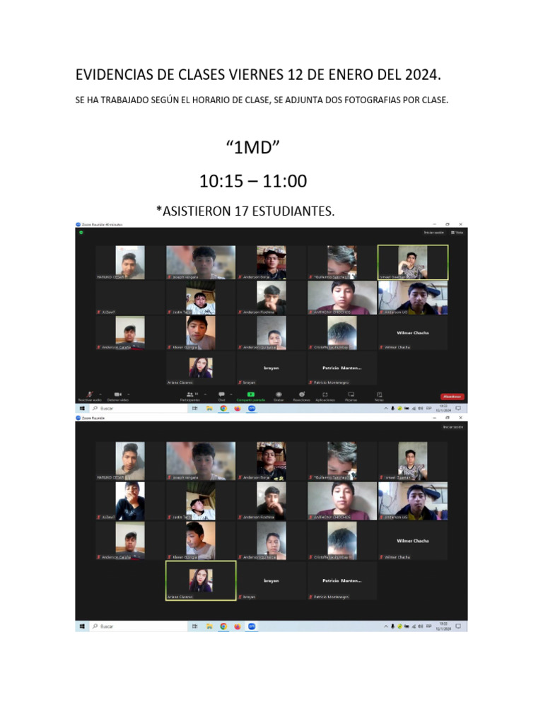 Evidencia de Clases 12 de Enero Del 2024. | PDF
