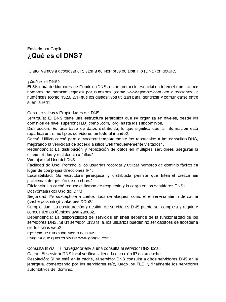 Guía Completa del Sistema DNS | PDF