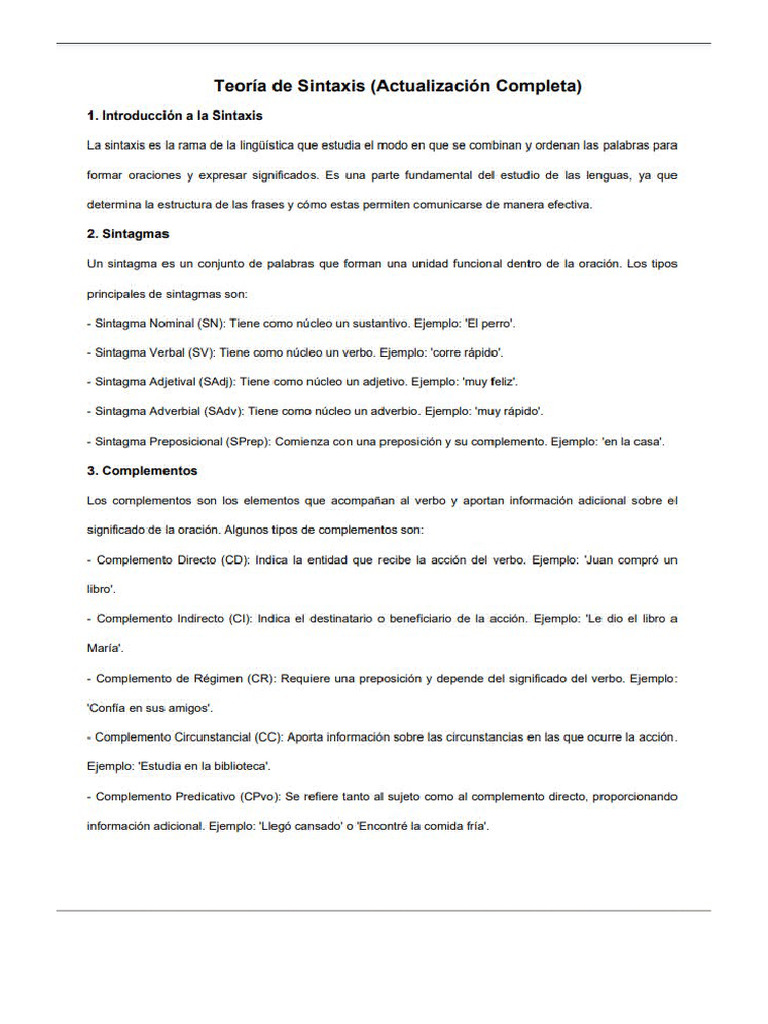 Teoria de Sintaxis 4 Eso | PDF