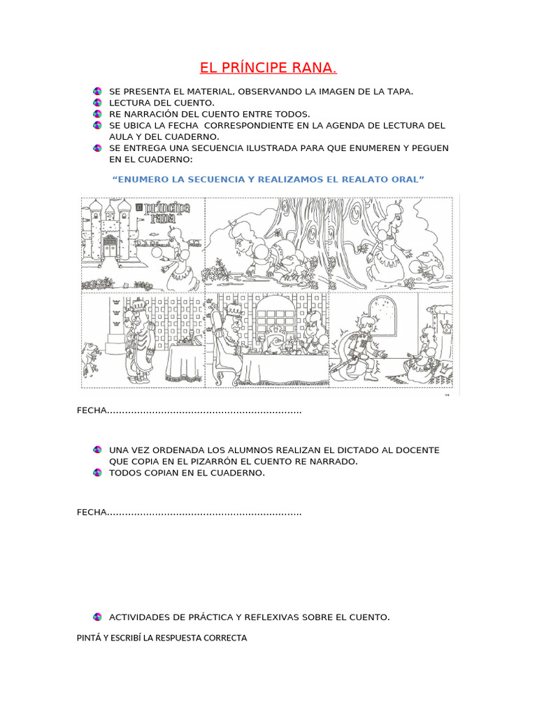 Actividades Interactivas del Príncipe Rana | PDF