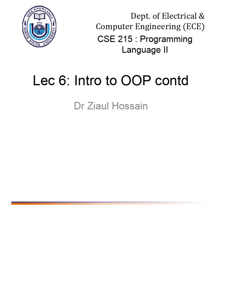 Lec 6 _ Into to OOP contd.pptx | PDF | Method (Computer Programming ... Lec 6 _ Into to OOP contd.pptx | PDF | Method (Computer Programming ...
