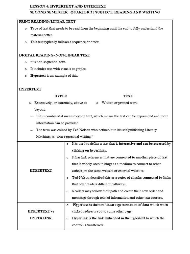 Understanding Hypertext and Intertext | PDF | Intertextuality | Hyperlink