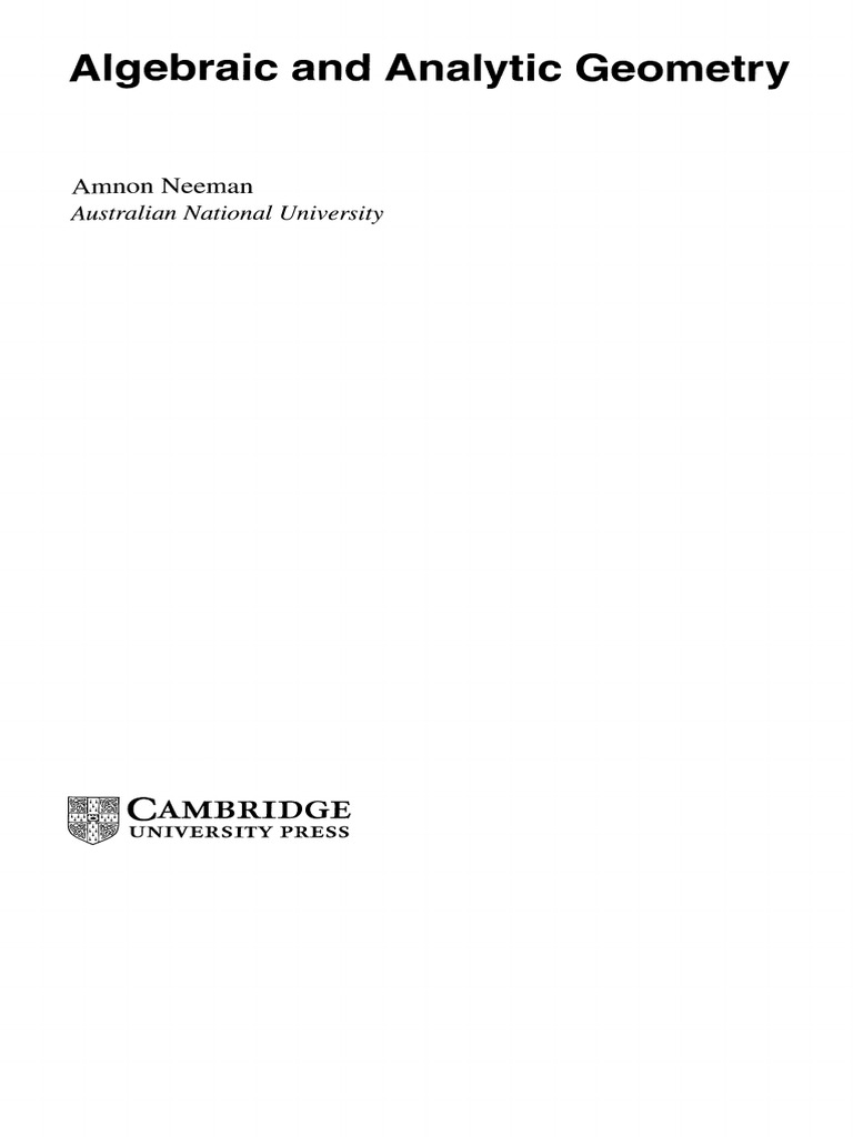 Algebraic and Analytic Geometry | PDF