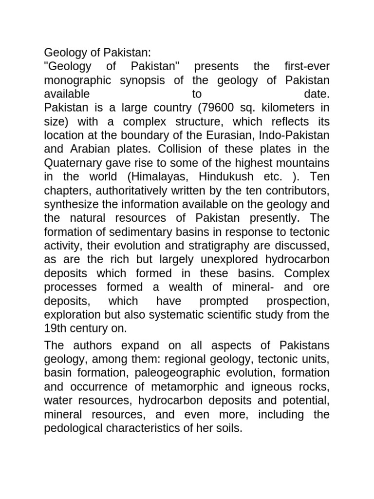 Types of Rocks and Resources in Pakistan | PDF | Geology | Rock (Geology)