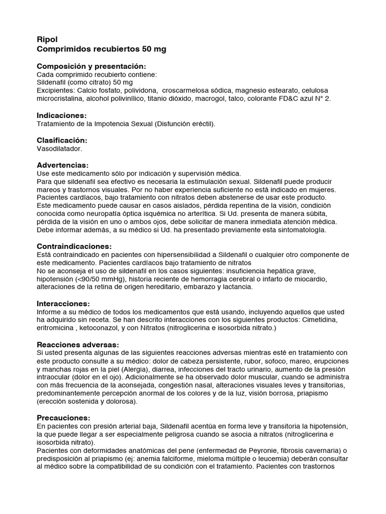 Ripol 50 MG | PDF | Especialidades Medicas