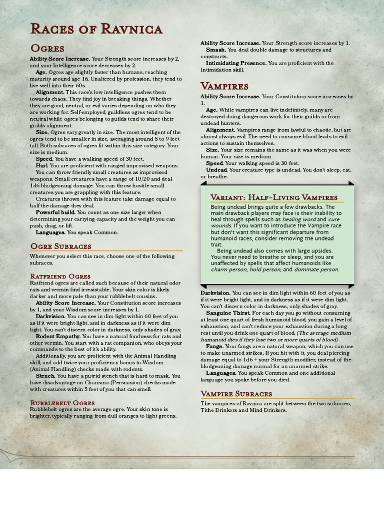 Ravnica Races: Ogres, Vampires, Kraul | PDF