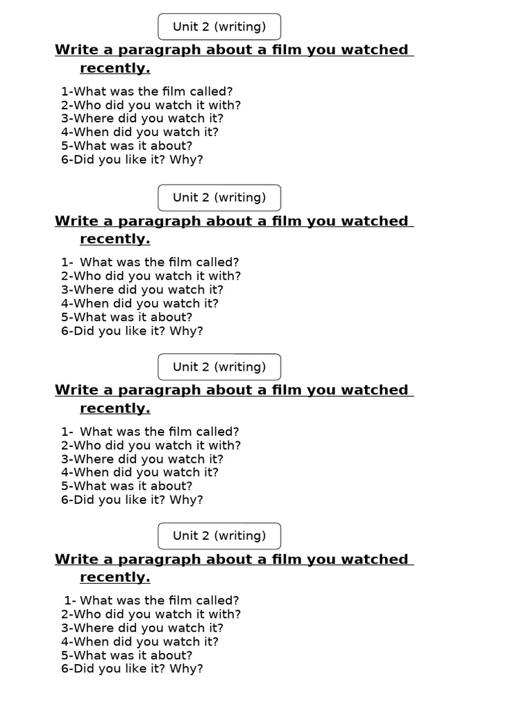 Unit 2 Writing | PDF