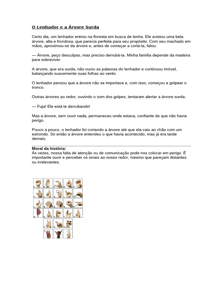 O Lenhador e A Árvore Surda | PDF