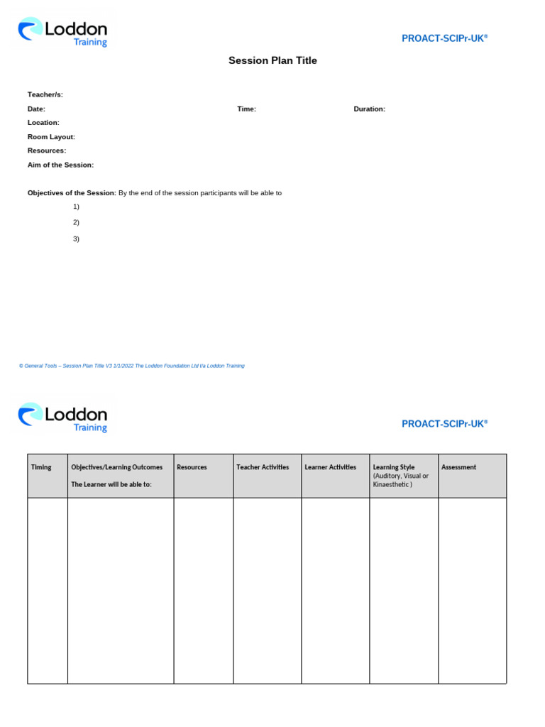 Session Plan (V3) | PDF