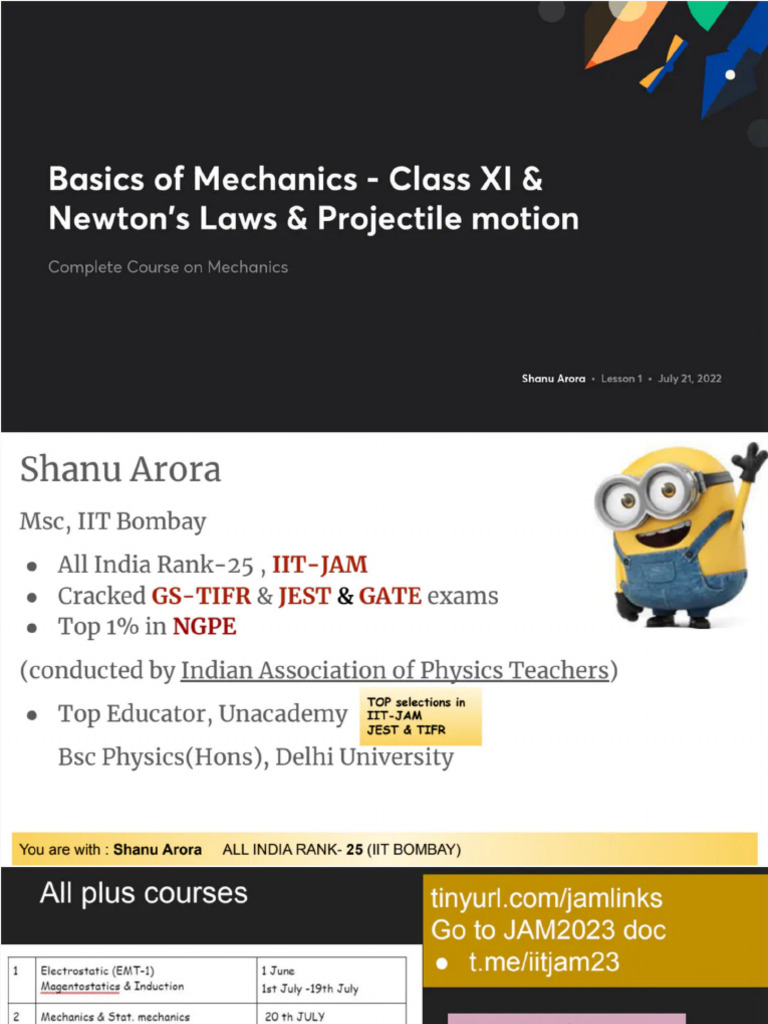 Basics of Mechanics - Class XI N No Anno 1662350002050 | PDF