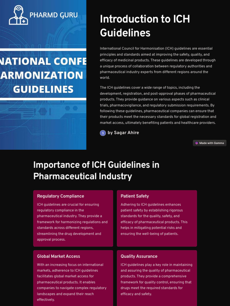 ICH Guidelines Overview for Pharma Safety | PDF | Pharmacovigilance ...