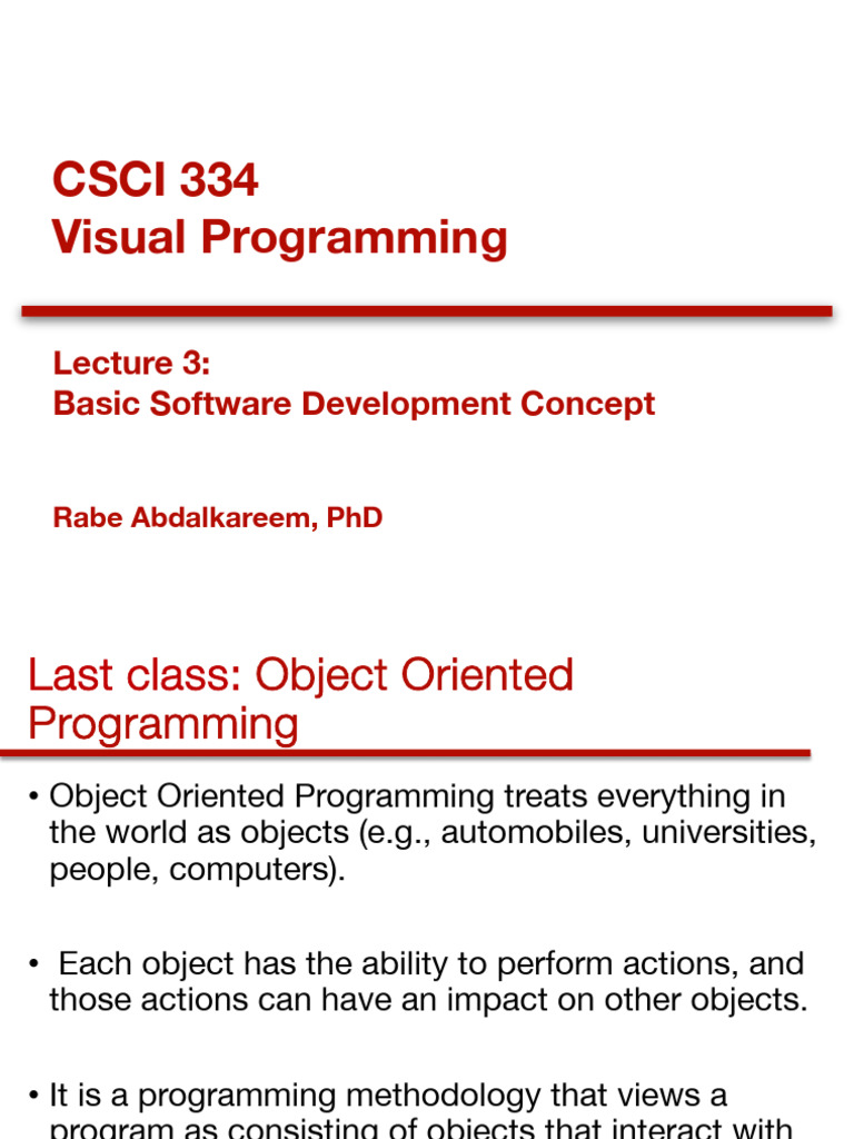 lec3 c# | PDF | Agile Software Development | Software Development