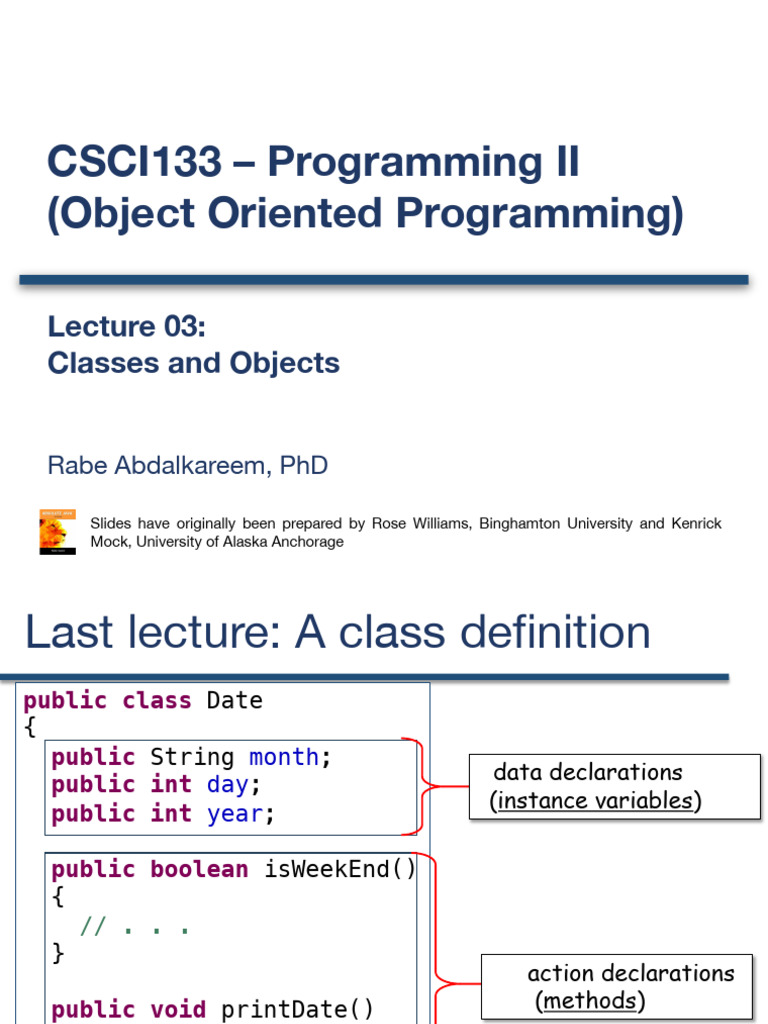 Lecture 03 | PDF | Constructor (Object Oriented Programming) | Programming Lecture 03 | PDF | Constructor (Object Oriented Programming) | Programming