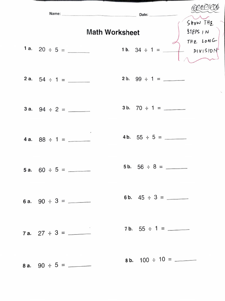 Integer Division With 2 Digit Dividend and 1 Digit Divisor | PDF