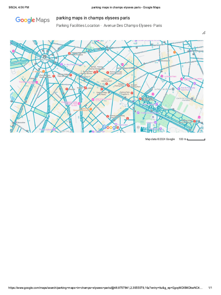 parking maps in champs elysees paris - Google Maps | PDF