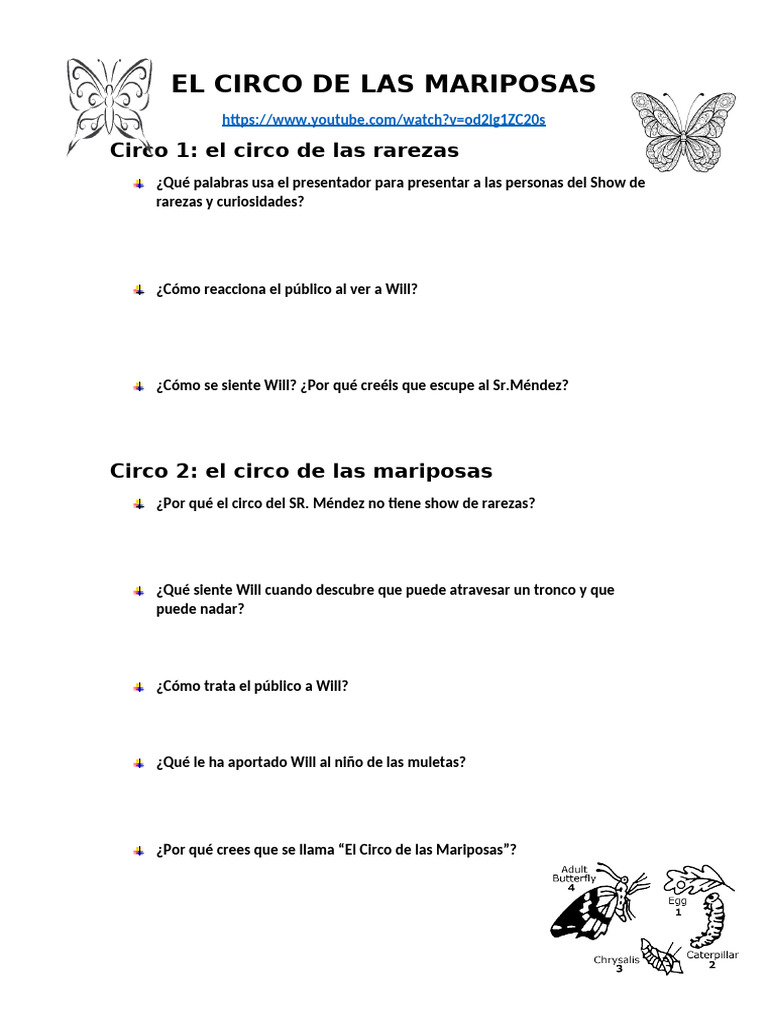 EL CIRCO DE LAS MARIPOSAS | PDF
